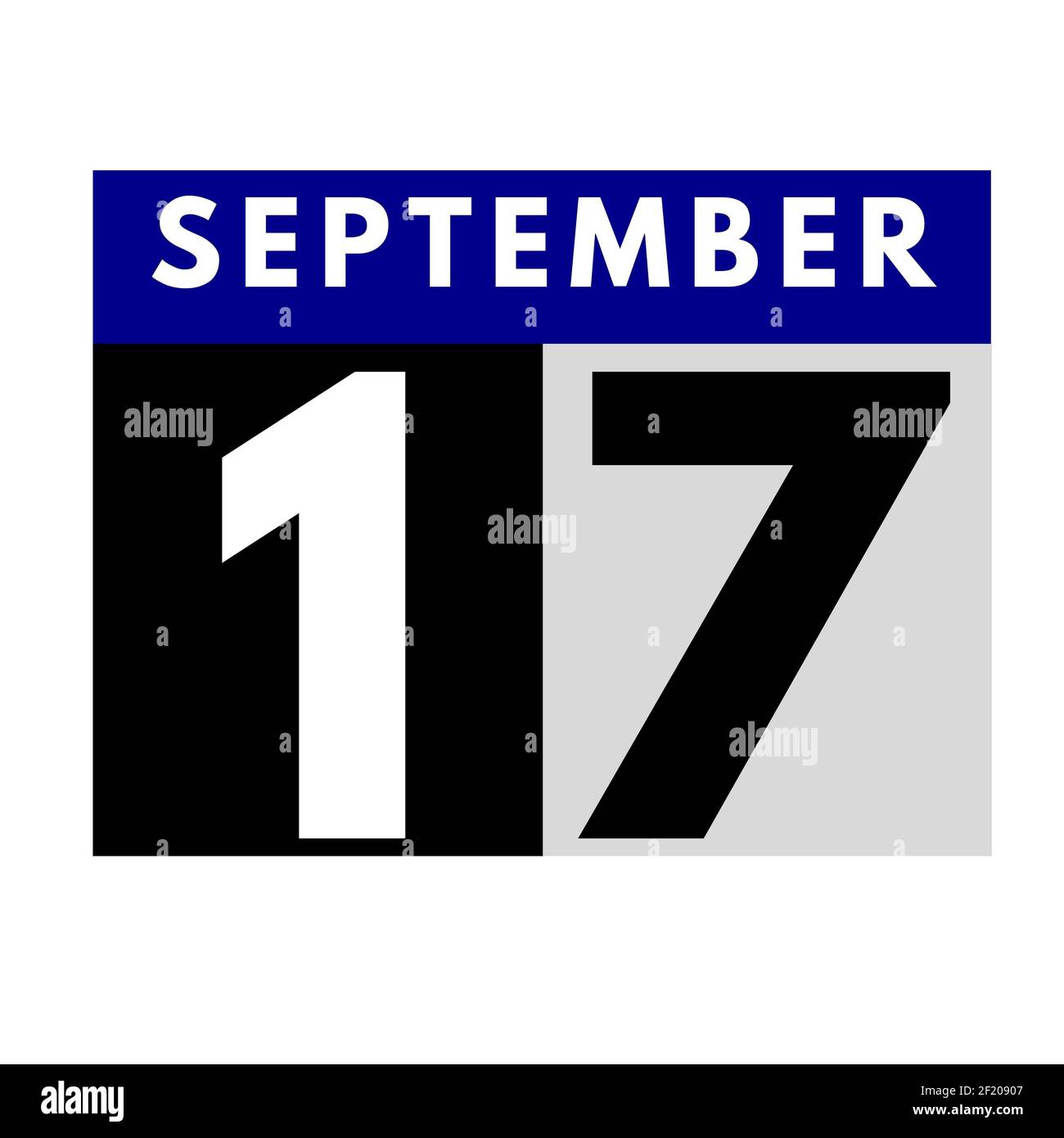September 17 . flat daily calendar icon .date ,day, month .calendar for ...