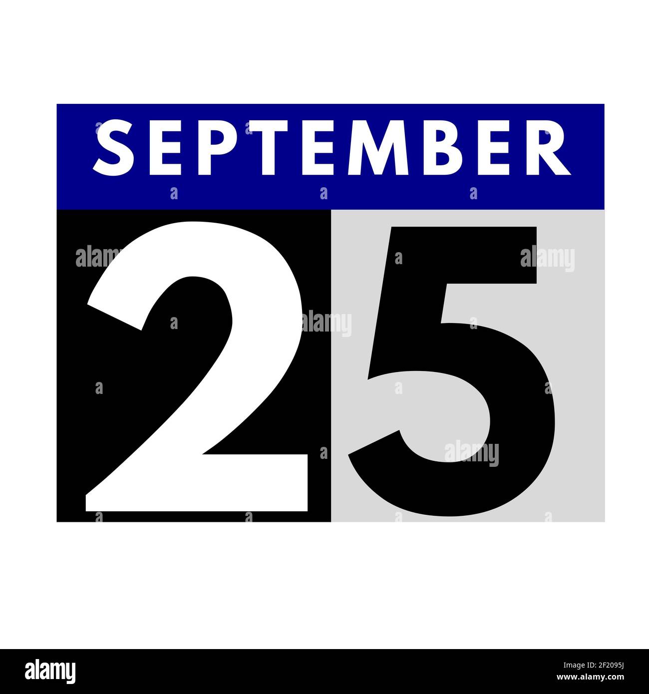September 25 . flat daily calendar icon .date ,day, month .calendar for ...