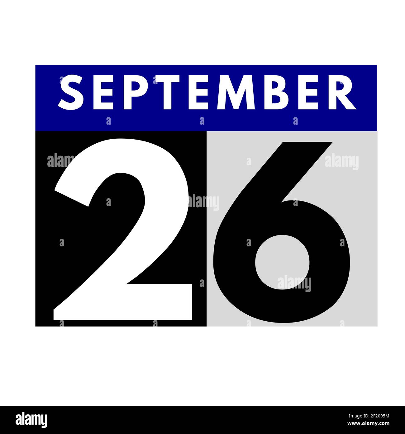 September 26 . flat daily calendar icon .date ,day, month .calendar for ...