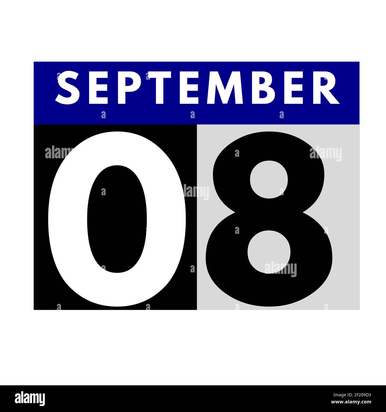 September 8 . flat daily calendar icon .date ,day, month .calendar for ...