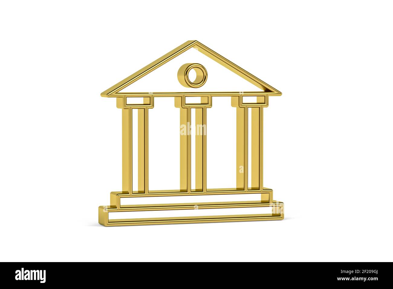 Golden 3d villa icon isolated on white background - 3D render Stock ...