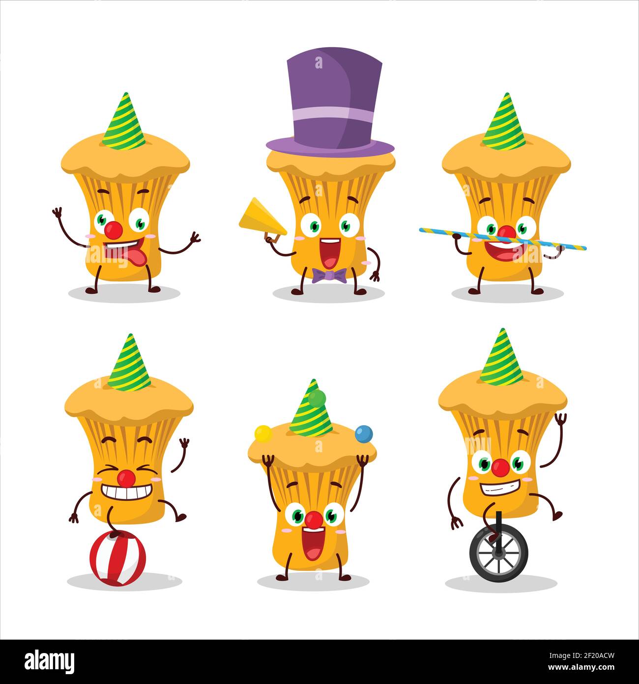 Cartoon character of chanterelle with various circus shows. Vector ...