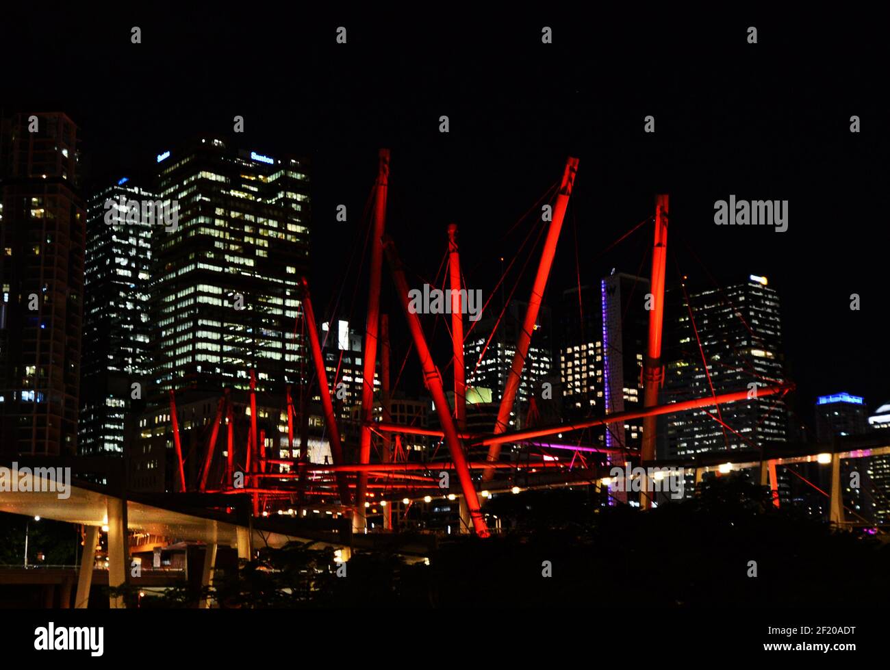 Kurilpa Bridge over the Brisbane river, Queensland, Australia Stock ...