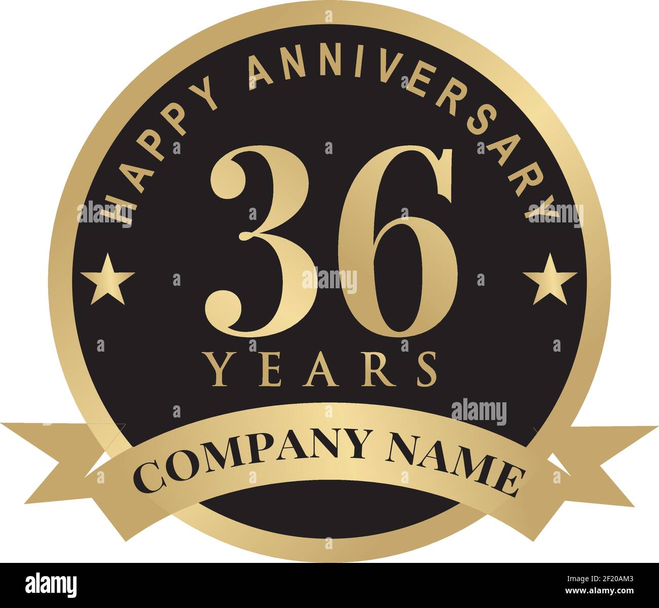 Celebrating 36th year anniversary logo design vector template Stock ...