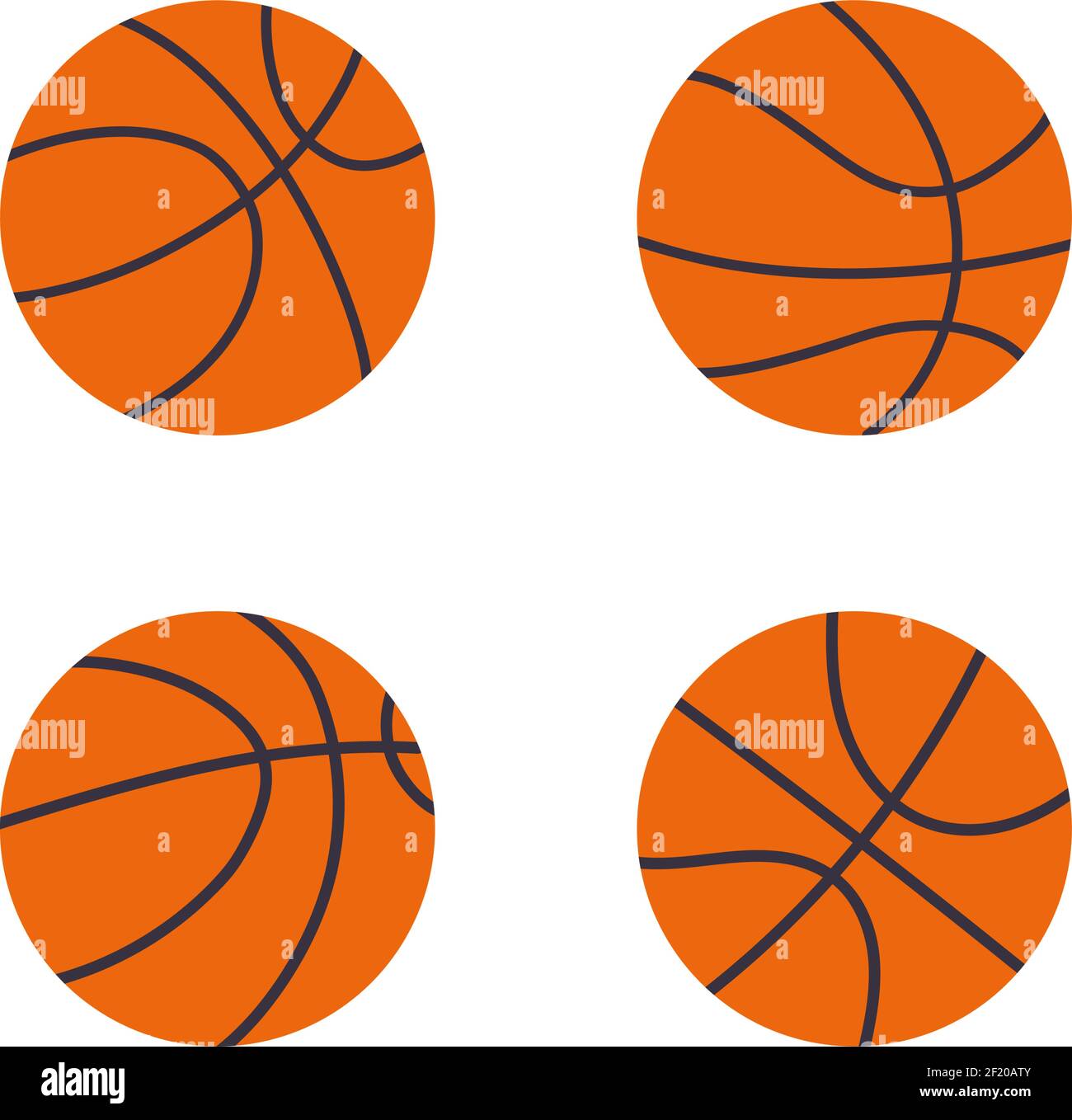 Vector illustration of basketball balls. Flat style isolated on white ...