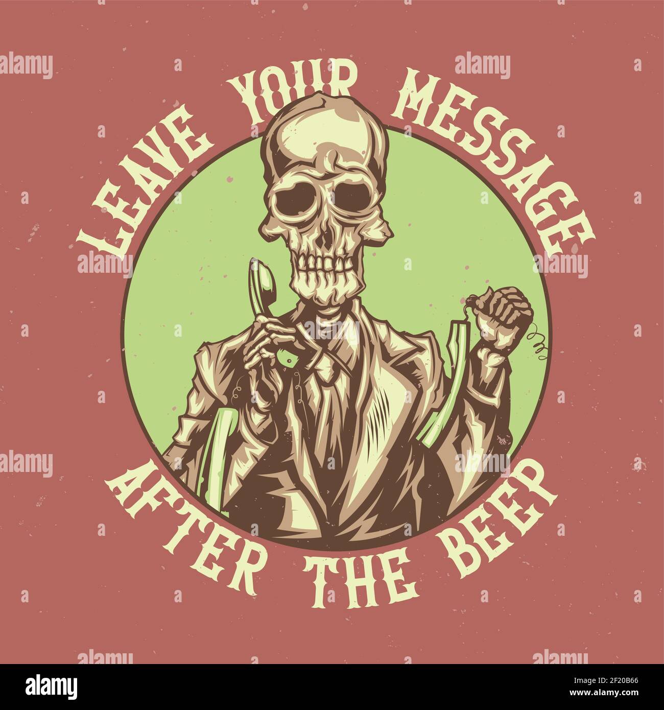 T-shirt or poster design with illustraion of dead call center operator ...