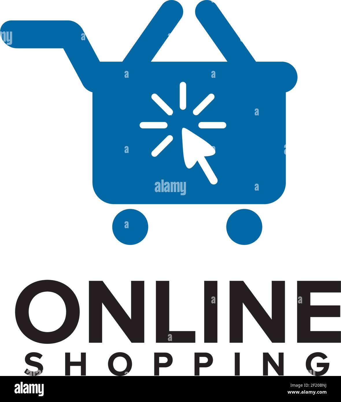 Click online shop logo with trolley icon vector template Stock Vector ...