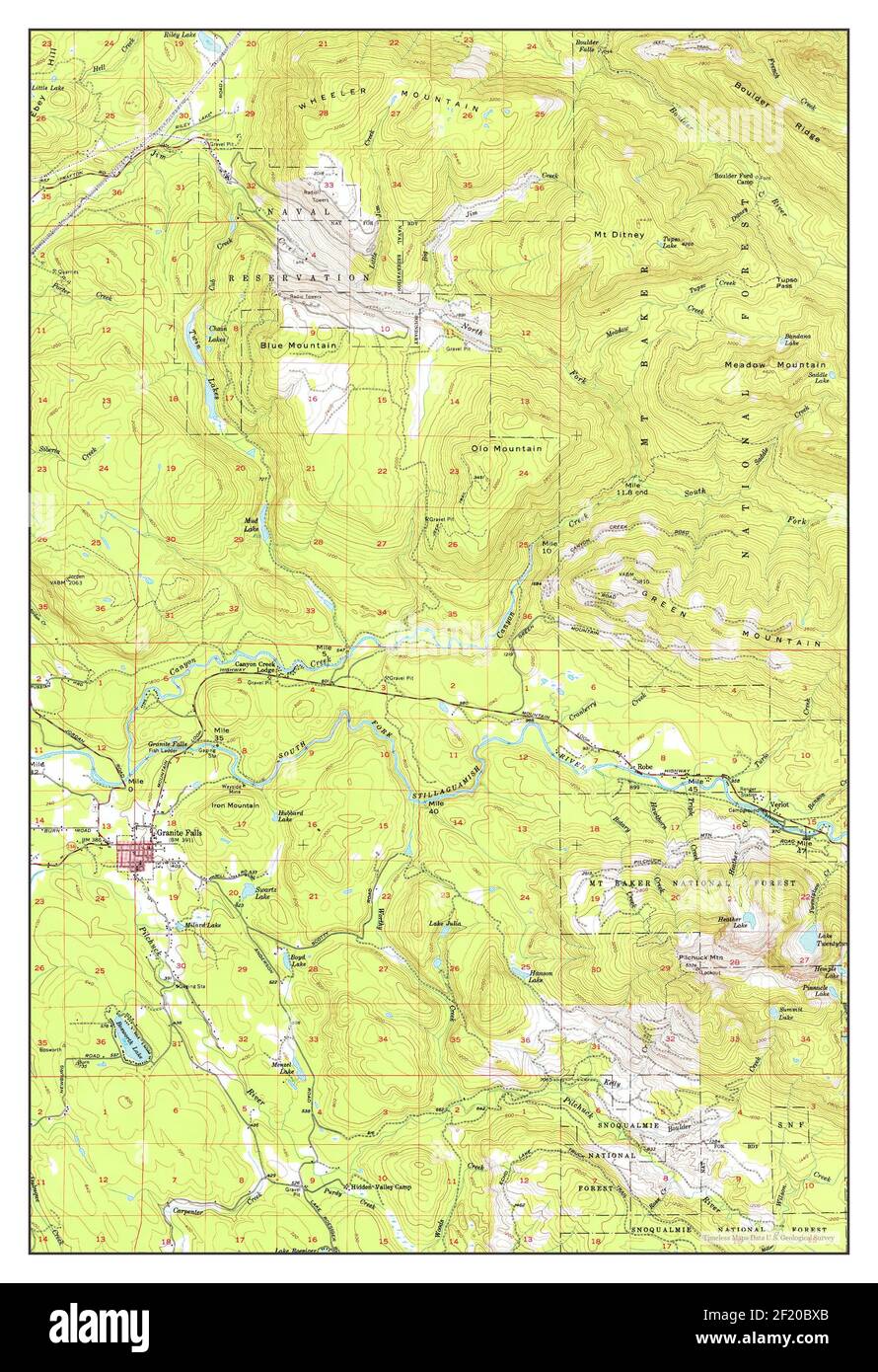 Map of granite falls Cut Out Stock Images & Pictures - Alamy