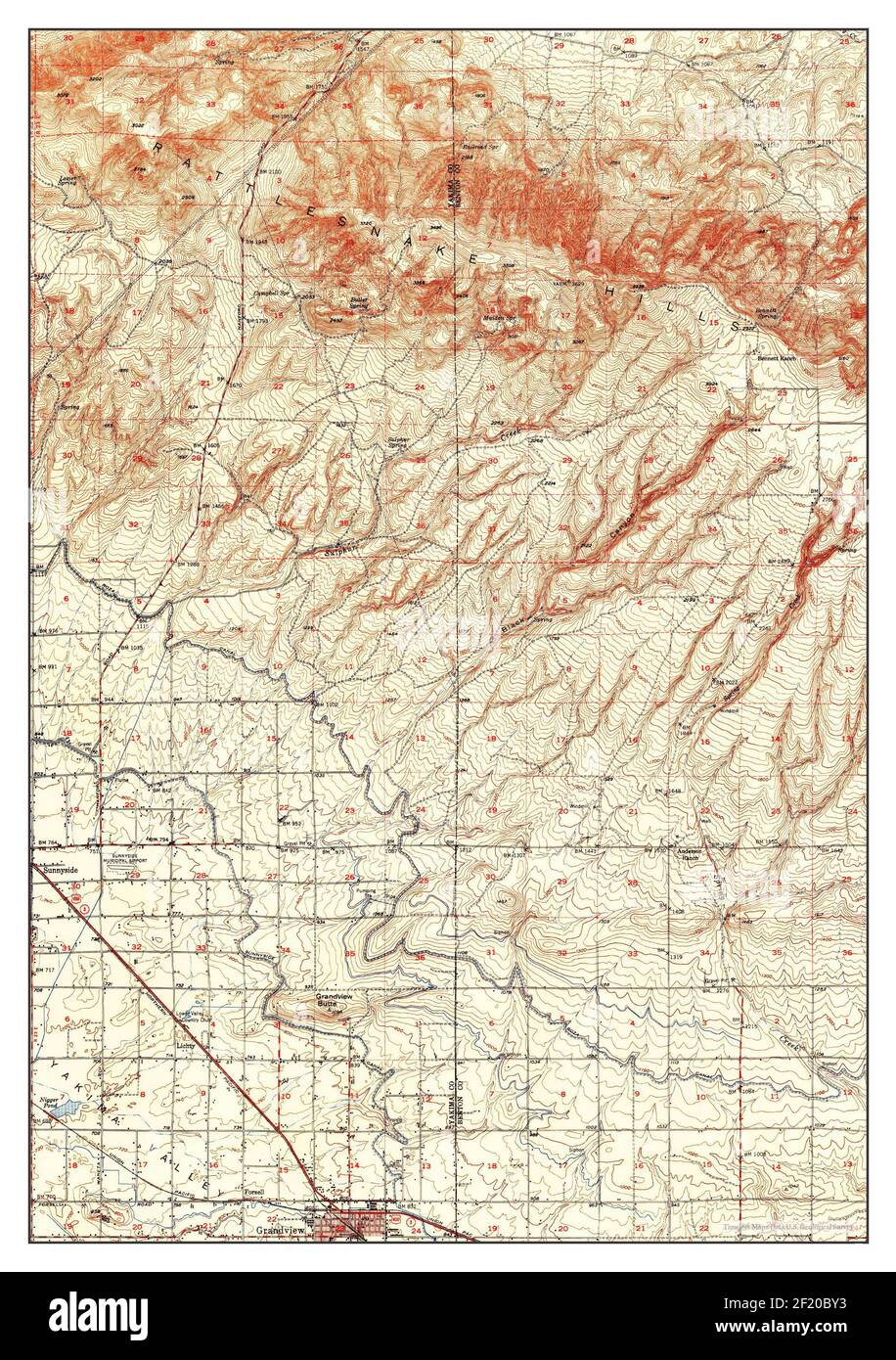 Map of grandview washington hi-res stock photography and images - Alamy