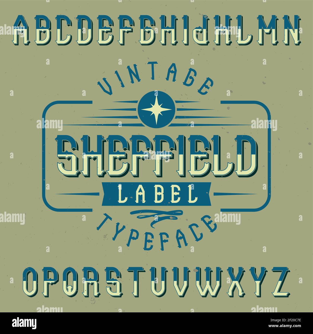 Vintage label font named Sheffield. Good to use in any creative labels ...