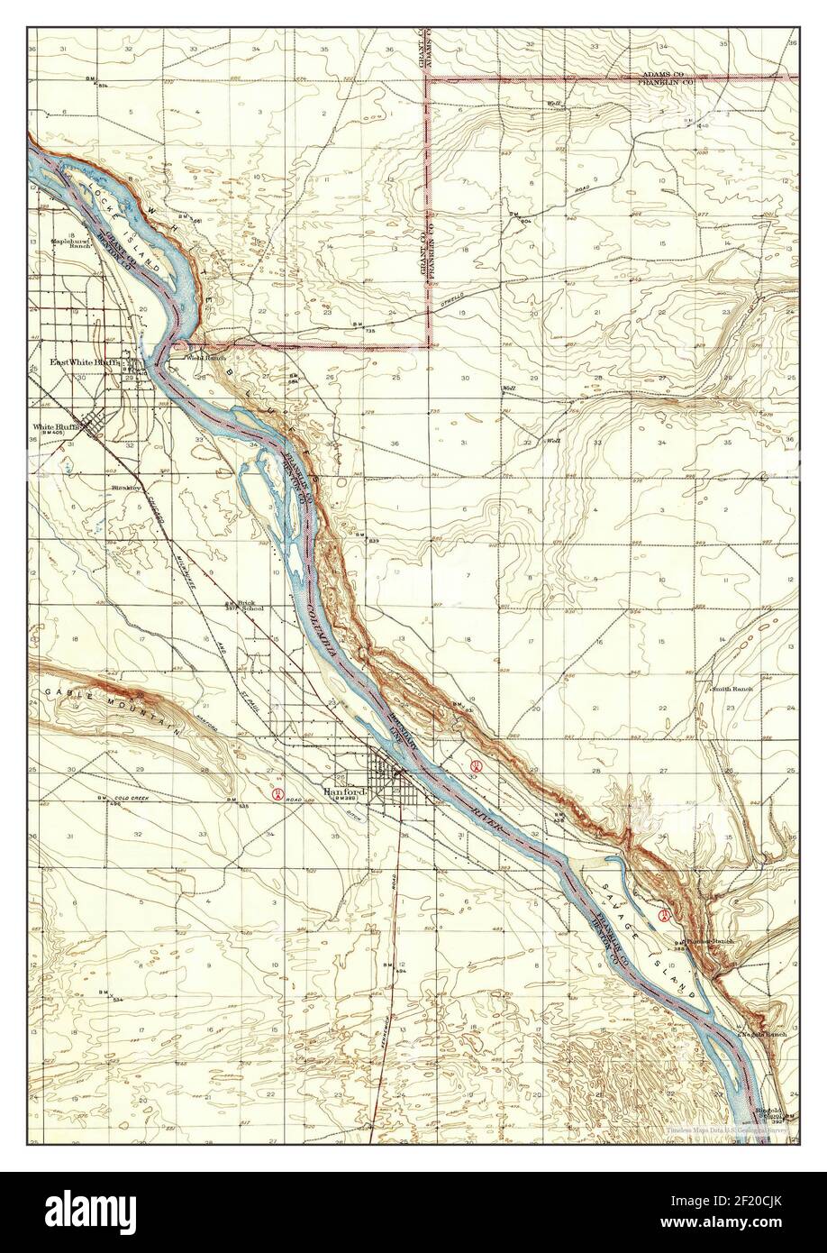 Hanford, Washington, map 1924, 1:62500, United States of America by ...