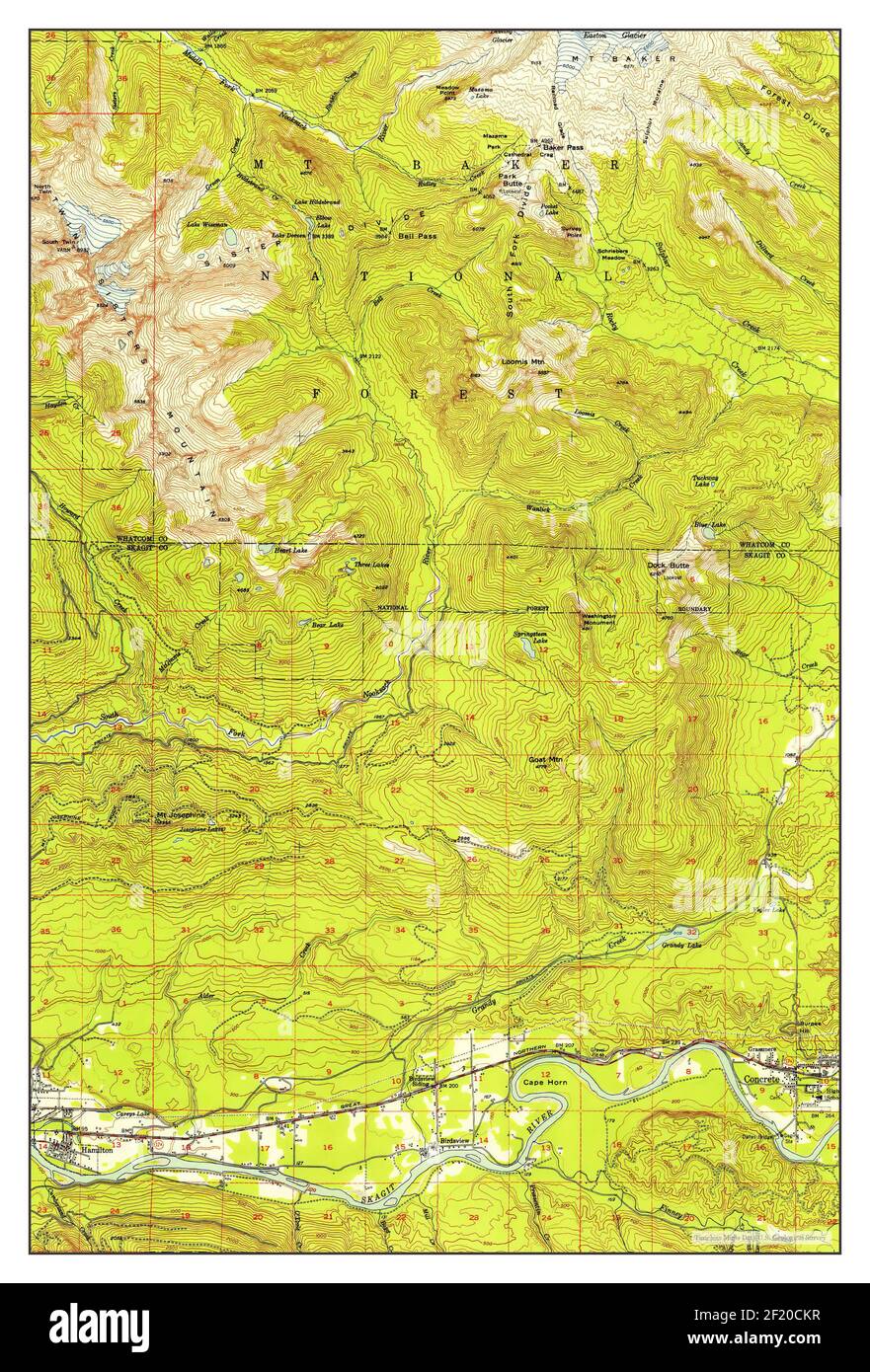 Hamilton, Washington, map 1952, 1:62500, United States of America by ...