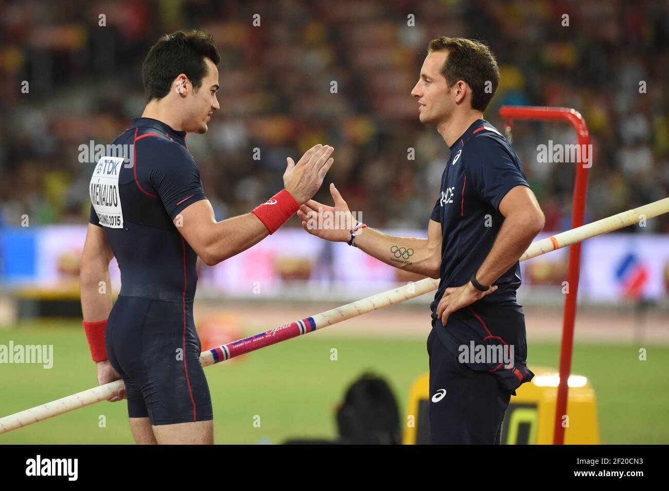 Kevin Menaldo (FRA) and Renaud Lavillenie (FRA) on Pole Vaukt during ...