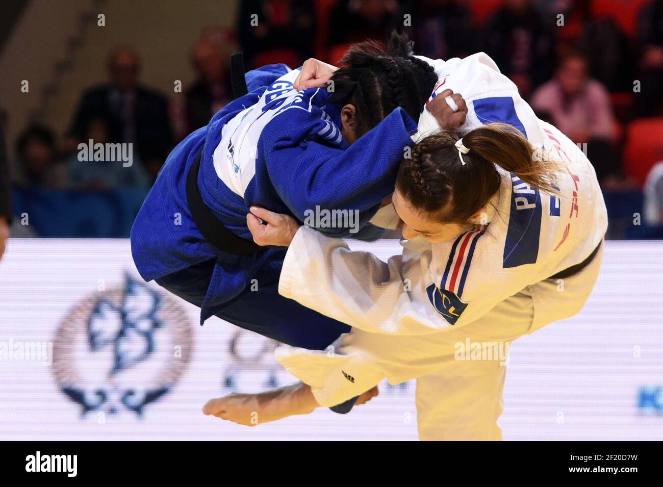 Automne Pavia of France competes in the women's -57kg category during ...