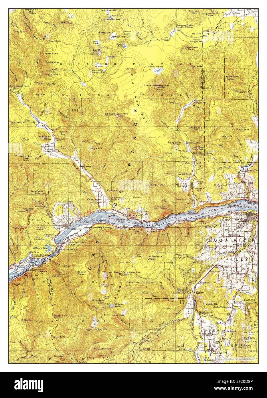 Hood river map hi-res stock photography and images - Alamy