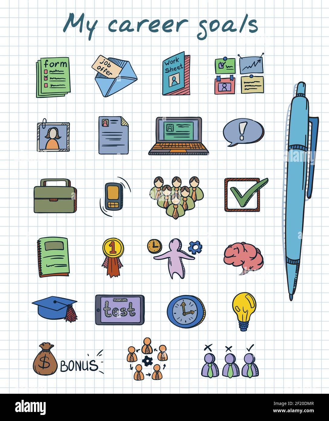 Human resource icons collection illustration Stock Vector Images - Alamy