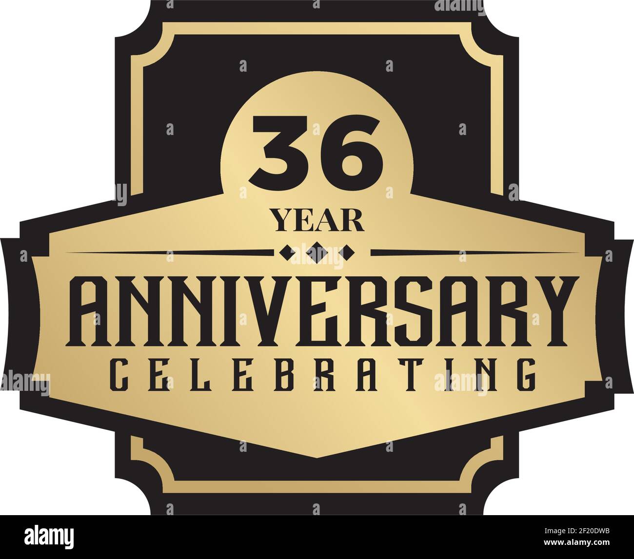 Celebrating 36th year anniversary logo design vector template Stock ...