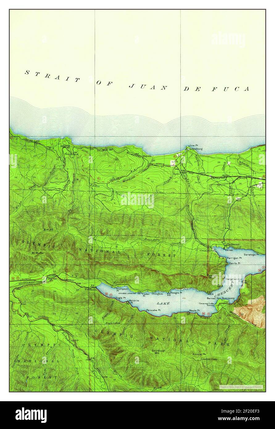 Lake Crescent, Washington, map 1918, 1:62500, United States of America ...