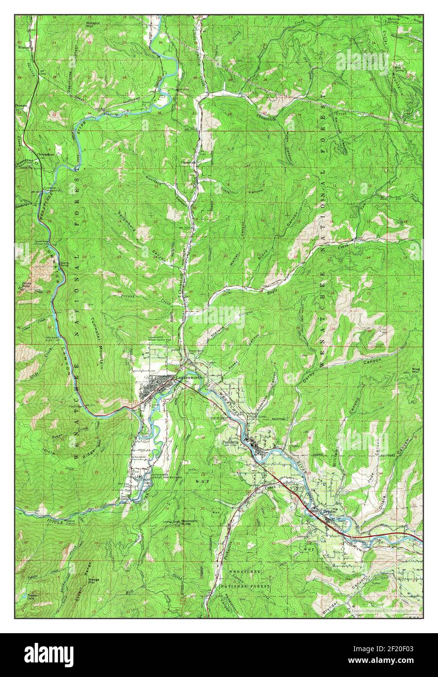 Leavenworth, Washington, map 1964, 1:62500, United States of America by ...