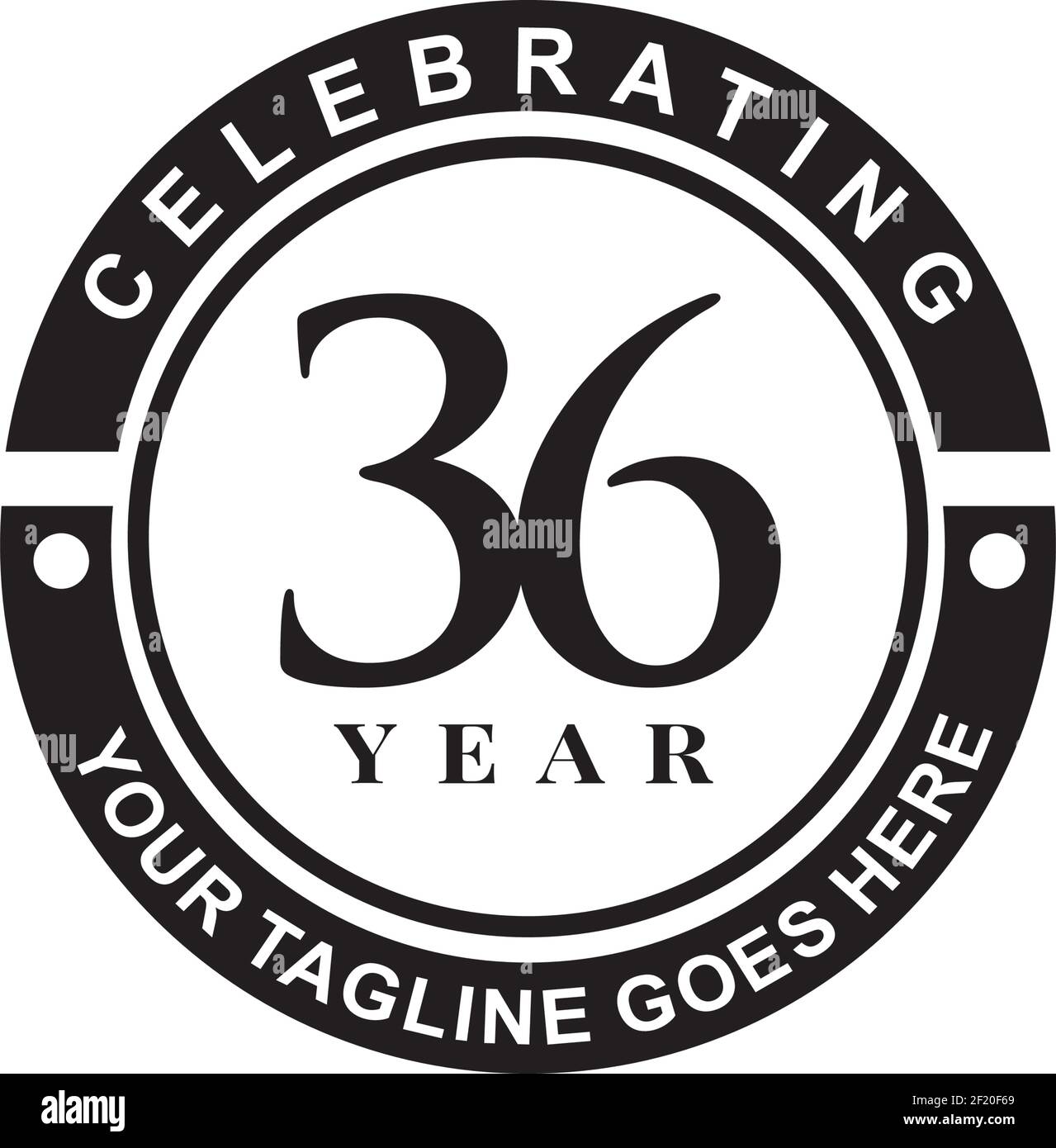 Celebrating 36th year anniversary logo design vector template Stock ...