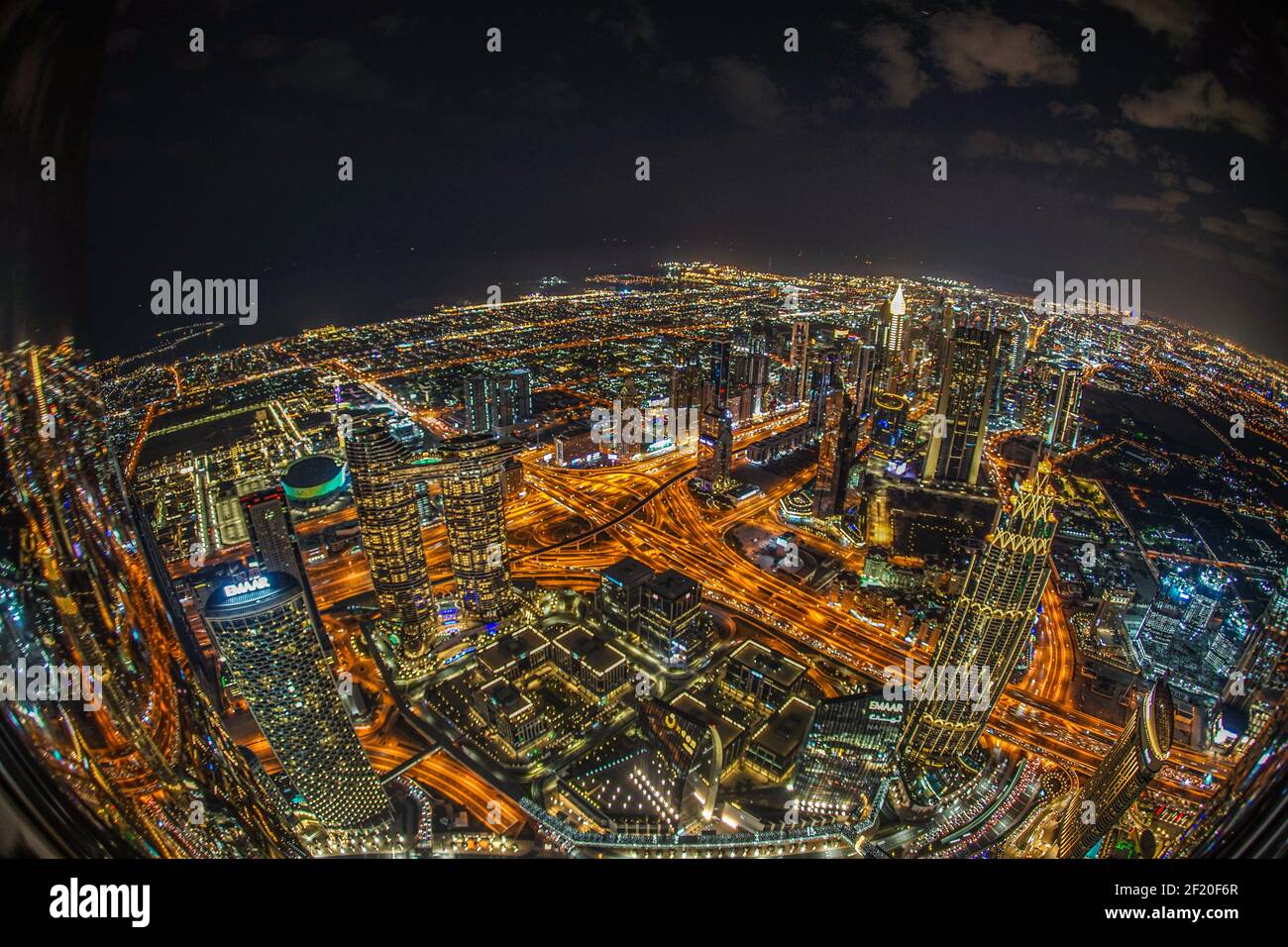 Dubai night view seen from the observation deck of Burj Khalifa Stock Photo - Alamy