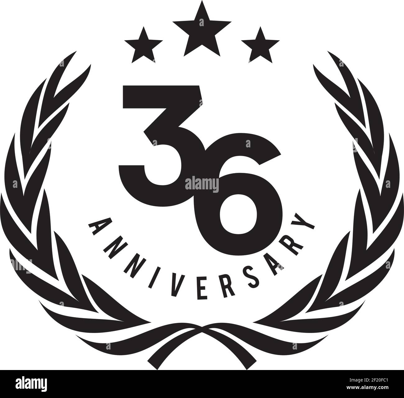 Celebrating 36th year anniversary logo design vector template Stock ...