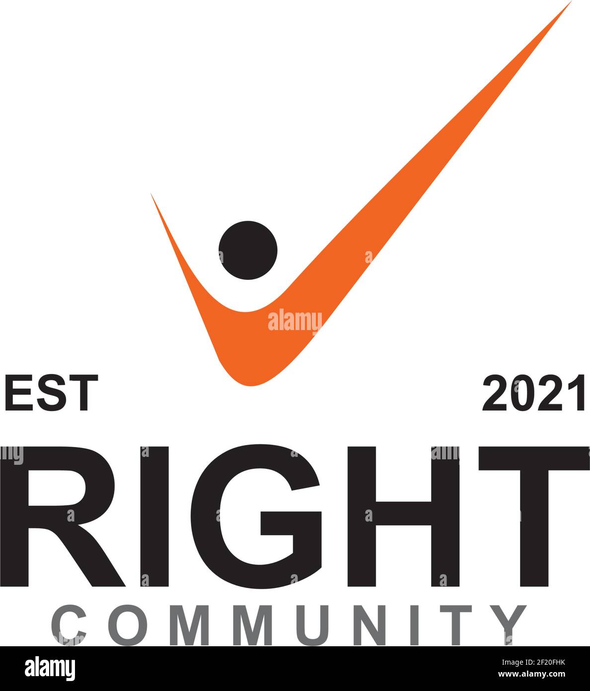Right community logo with people and checklist icon template Stock ...