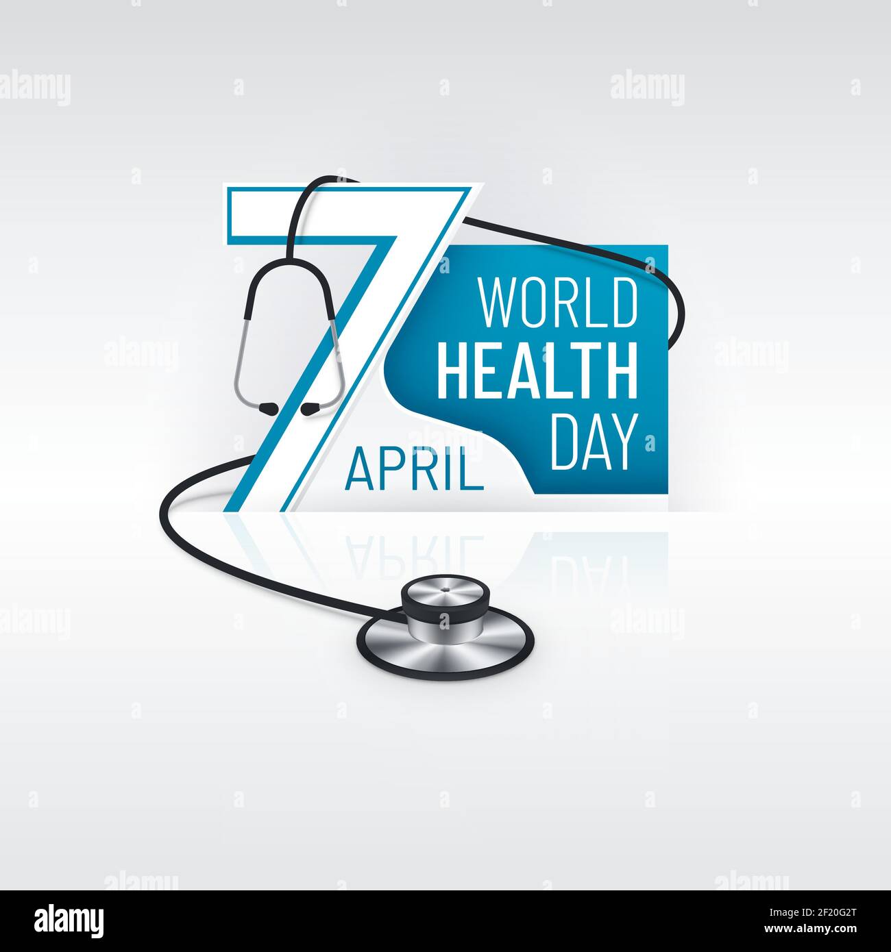 World Health Day April 7 display banner with realistic stethoscope. 3d ...