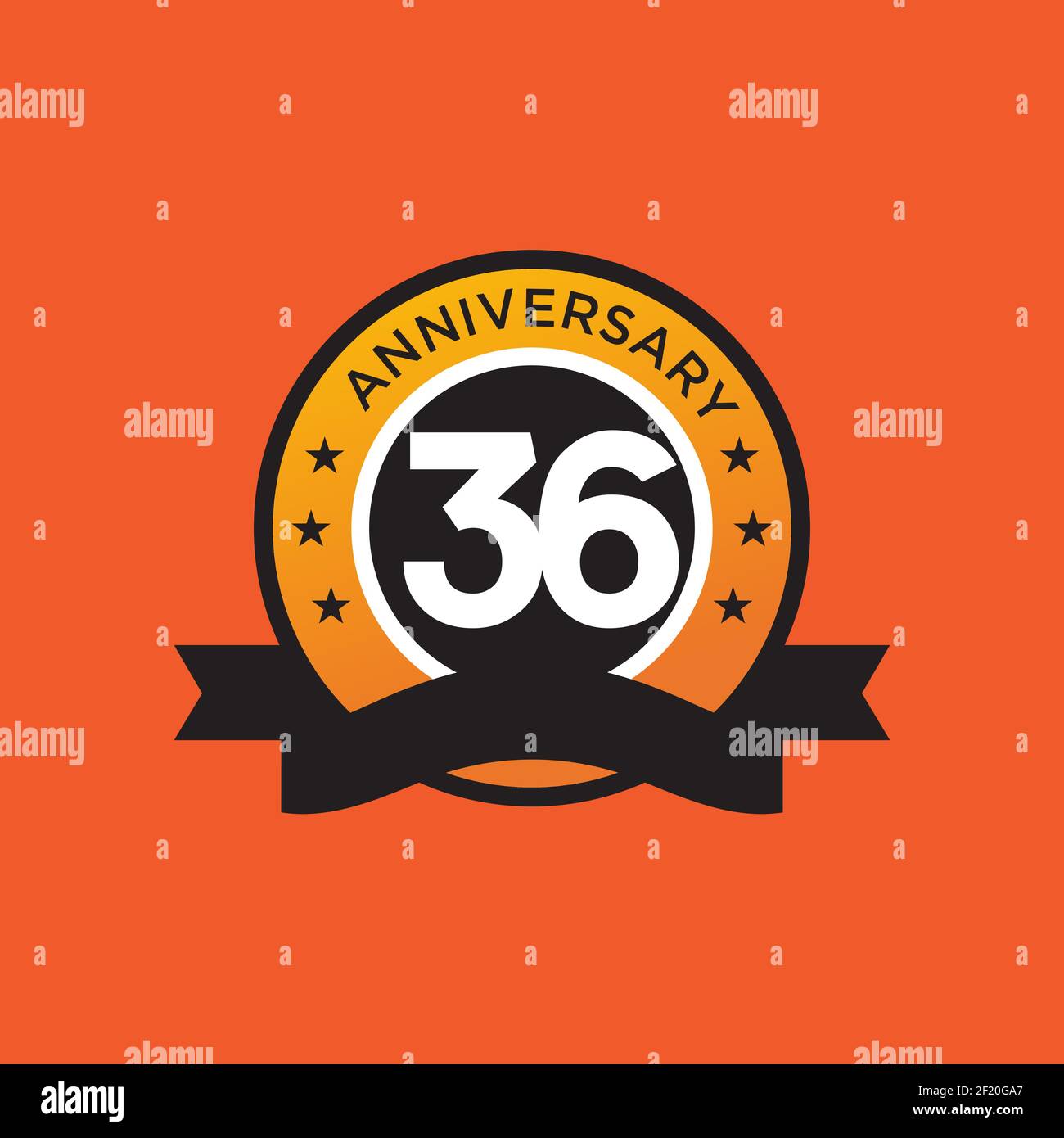 Celebrating 36th year anniversary logo design vector template Stock ...