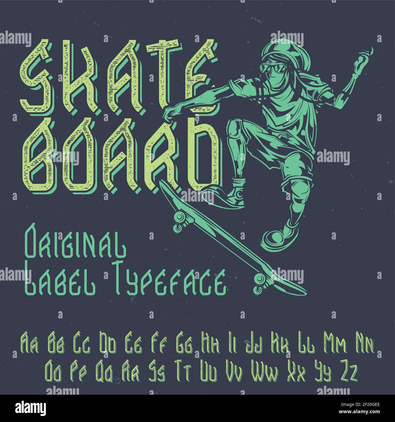 Original label typeface named 'Skateboard'. Good to use in any label ...