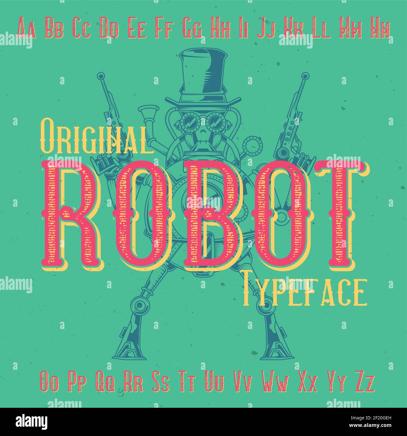 Original label typeface named '"Robot". Good to use in any label design ...