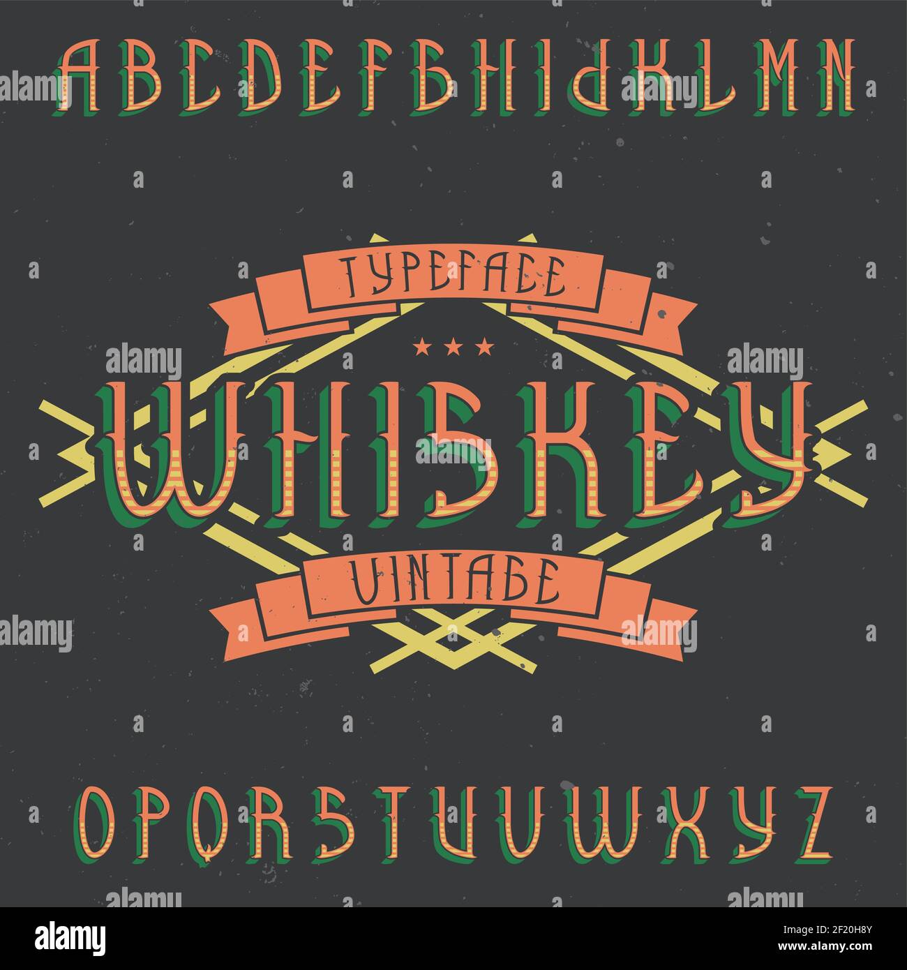 Vintage label typeface named Whiskey. Good font to use in any vintage ...