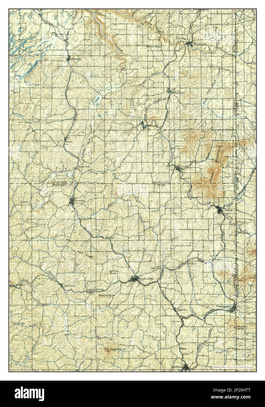 Map of oakesdale washington Cut Out Stock Images & Pictures - Alamy