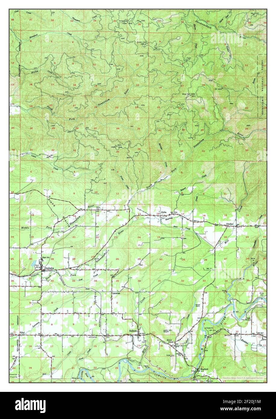 Onalaska, Washington, map 1954, 1:62500, United States of America by ...