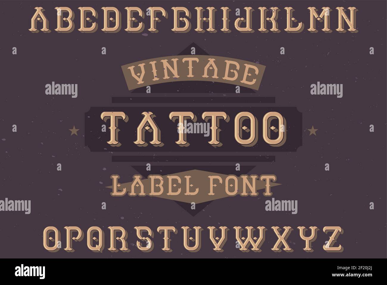 Original label typeface named '"Tattoo". Good to use in any label ...