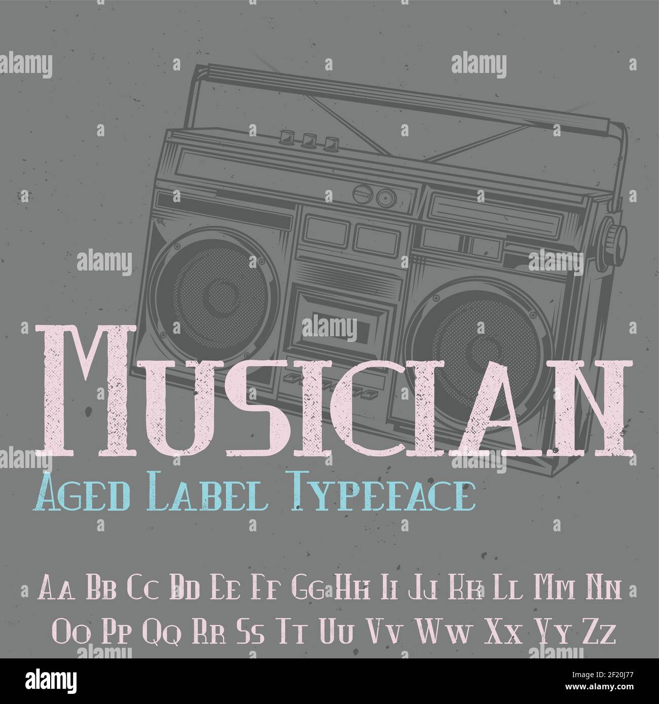 Original label typeface named 'Musician'. Good to use in any label ...