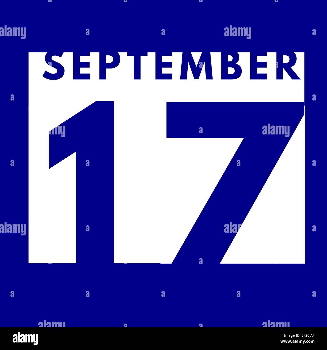 September 17 . flat modern daily calendar icon .date ,day, month ...