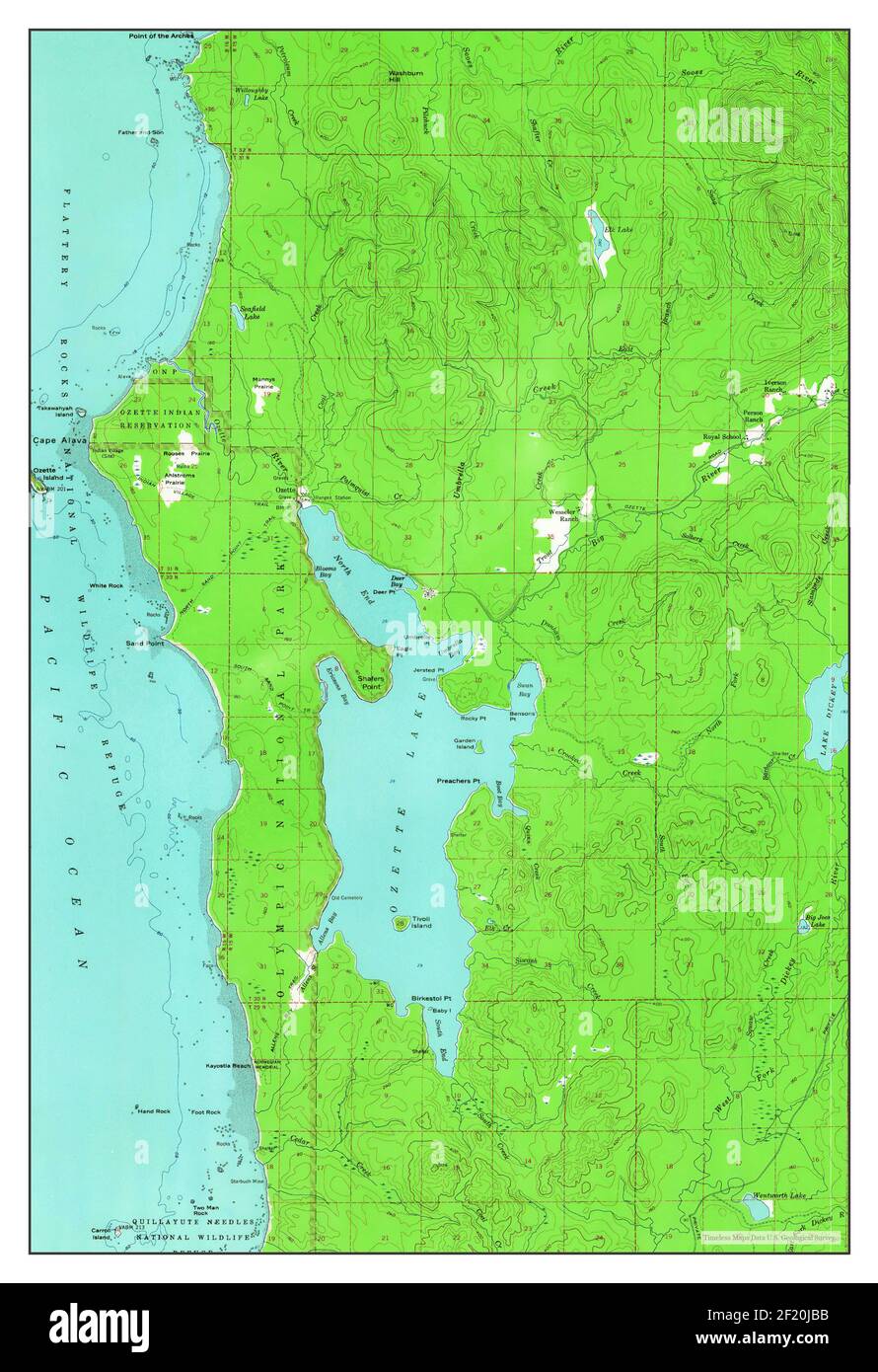 Ozette Lake, Washington, map 1956, 1:62500, United States of America by ...