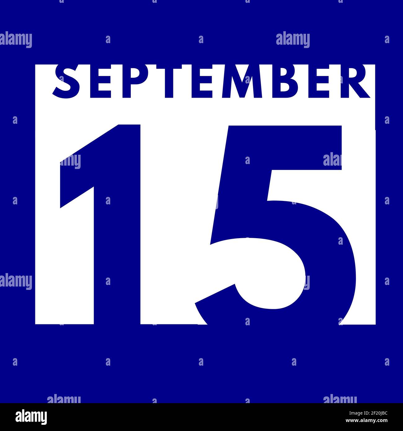 September 15 . flat modern daily calendar icon .date ,day, month ...