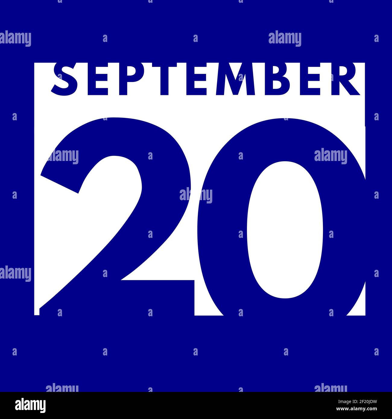 September 20 . flat modern daily calendar icon .date ,day, month ...