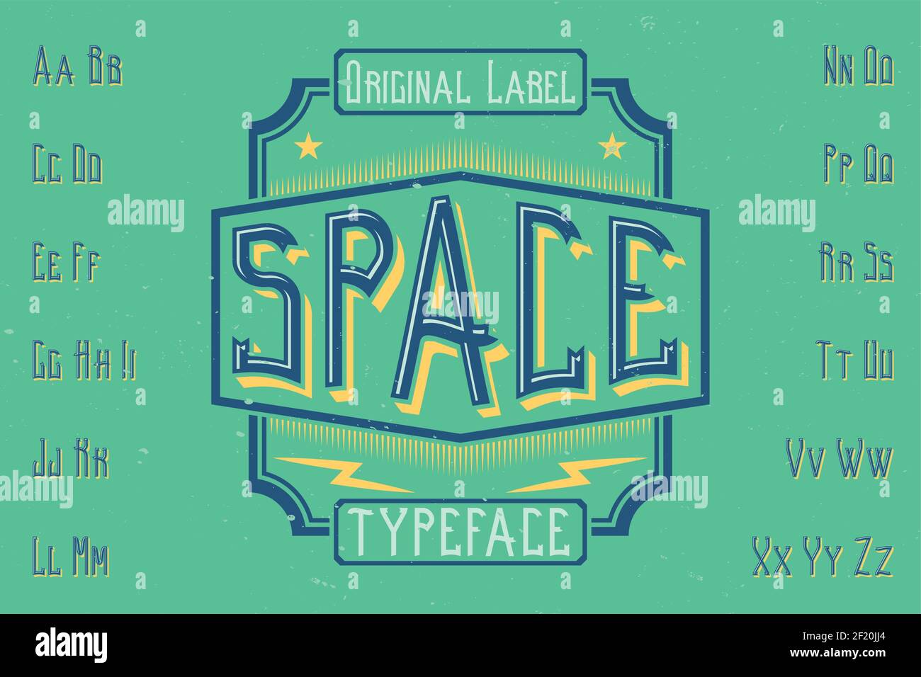 Original label typeface named 'Space'. Good to use in any label design ...