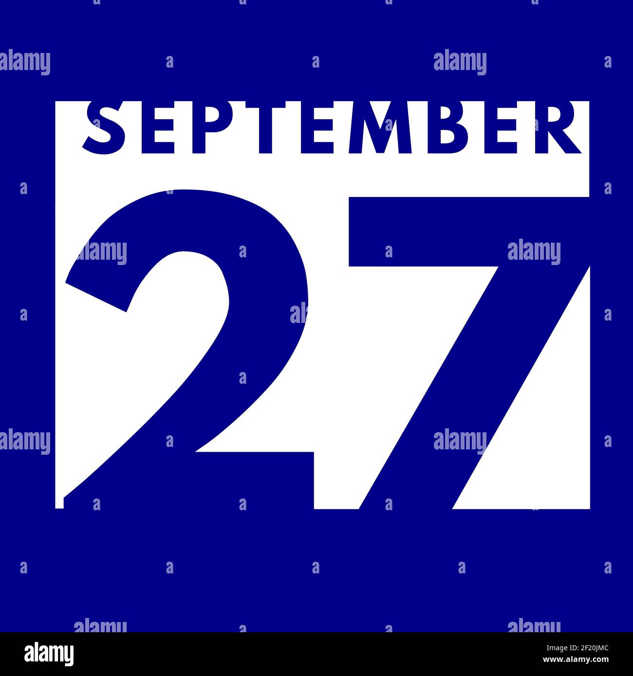 September 27 . flat modern daily calendar icon .date ,day, month ...