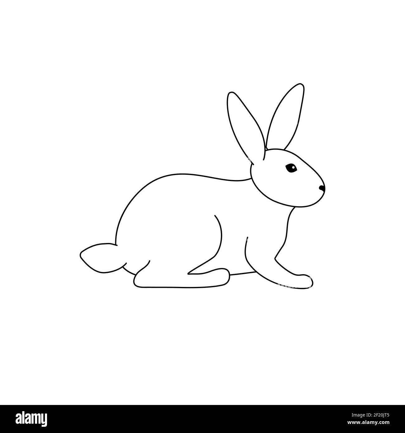 Simple Rabbit Outline