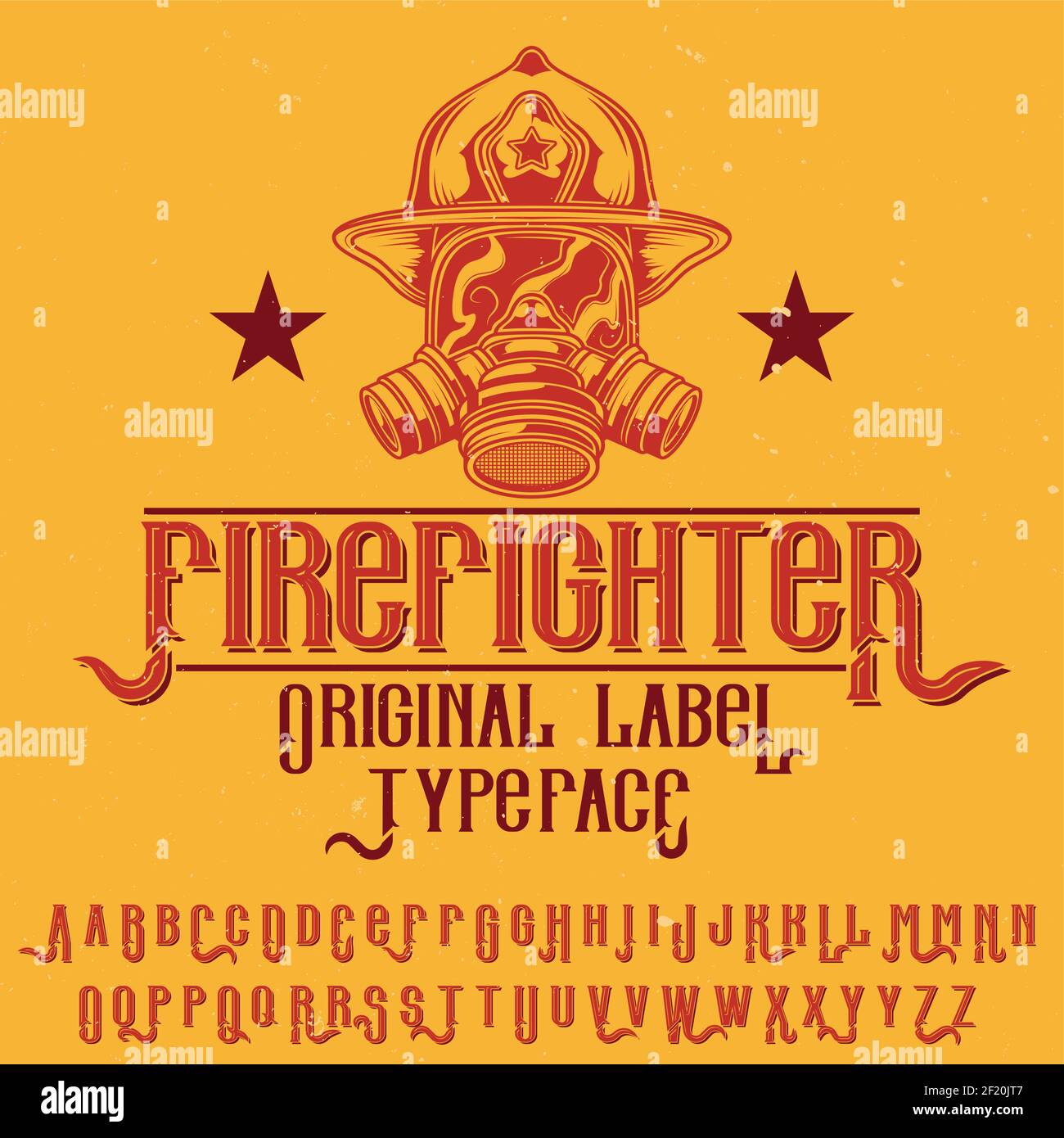 Original label typeface named 'Firefighter'. Good to use in any label ...