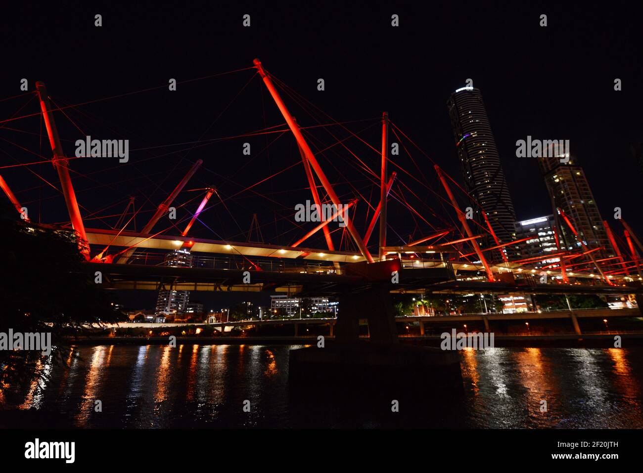 Kurilpa Bridge over the Brisbane river, Queensland, Australia Stock ...