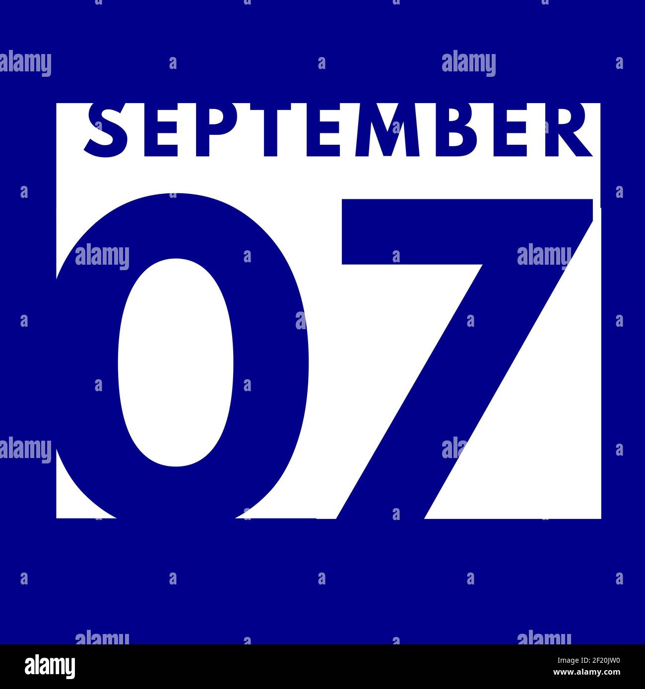 September 7 . flat modern daily calendar icon .date ,day, month ...
