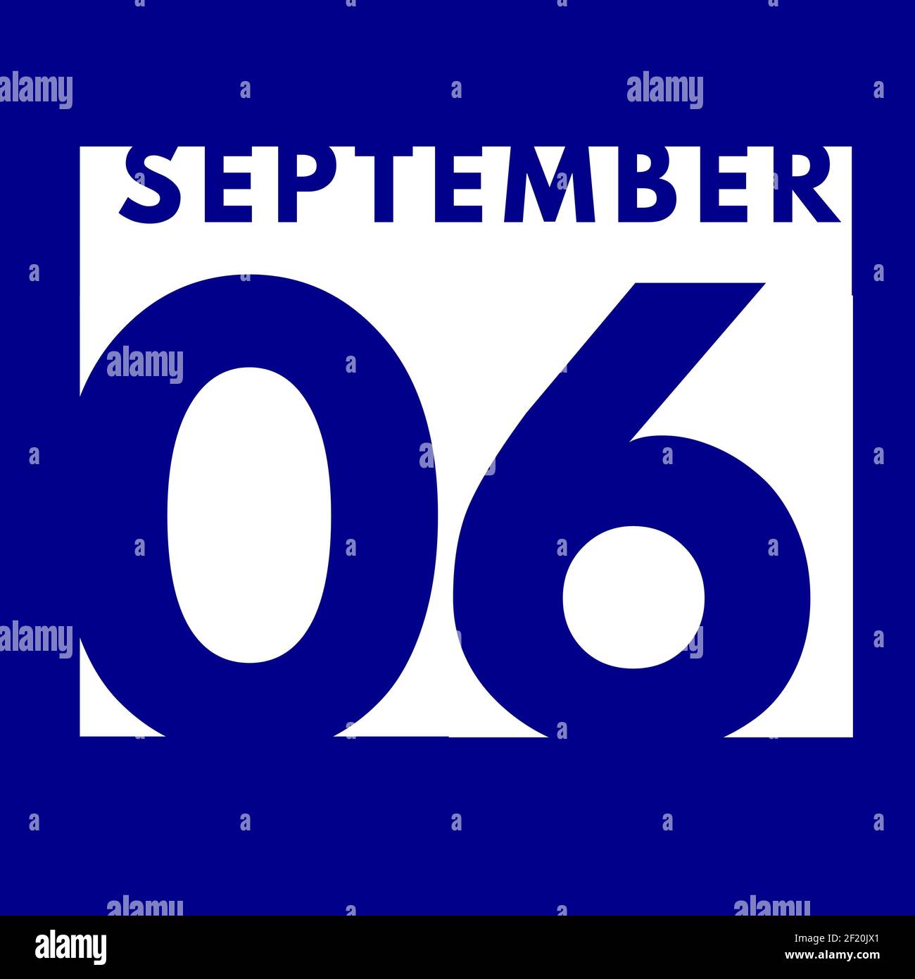 September 6 . flat modern daily calendar icon .date ,day, month ...