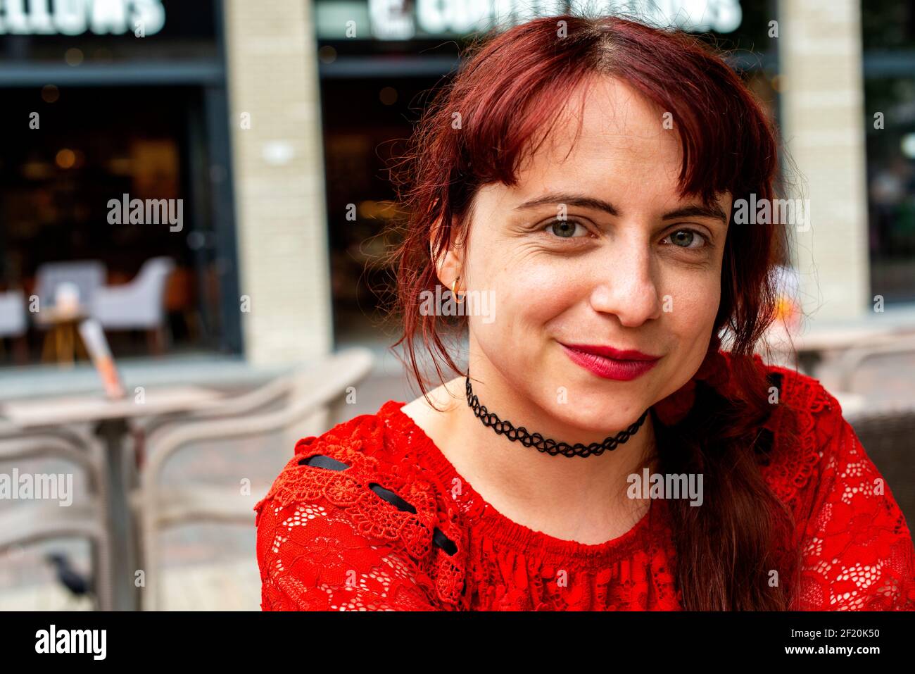 Amsterdam, Netherlands. Portrait of a young, redhaired woman Stock ...
