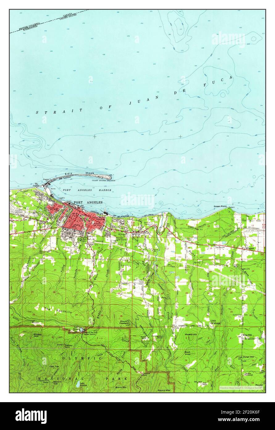 Map of port angeles hi-res stock photography and images - Alamy