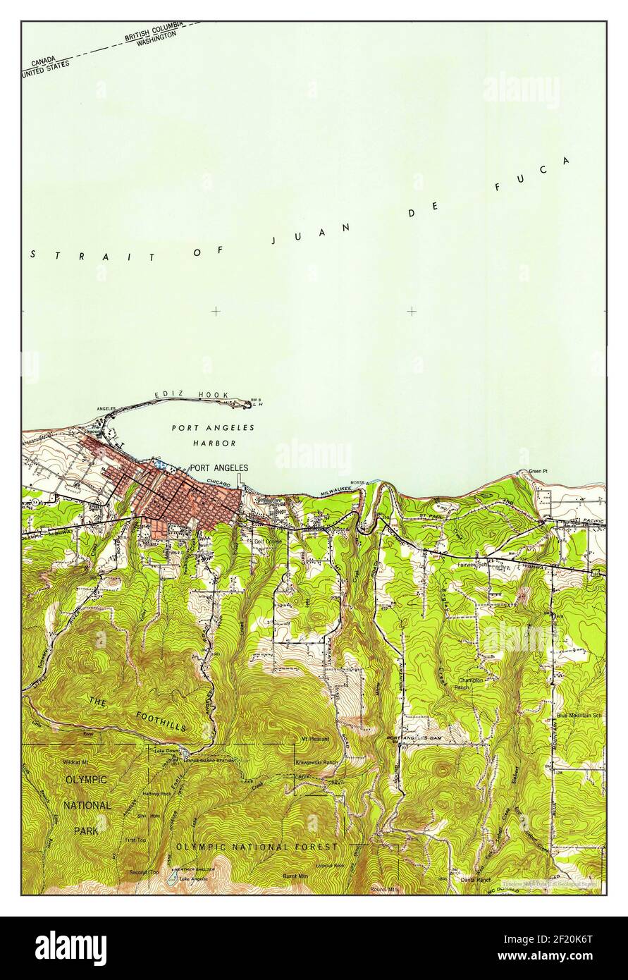 Port Angeles, Washington, map 1941, 1:62500, United States of America ...